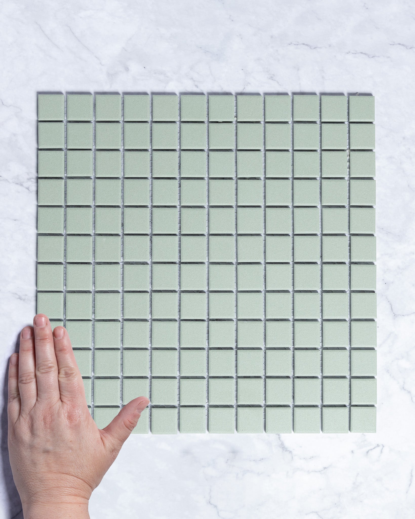 Bridges MINI Army Green Unglazed Full Body Porcelain Square Mosaic Til ...