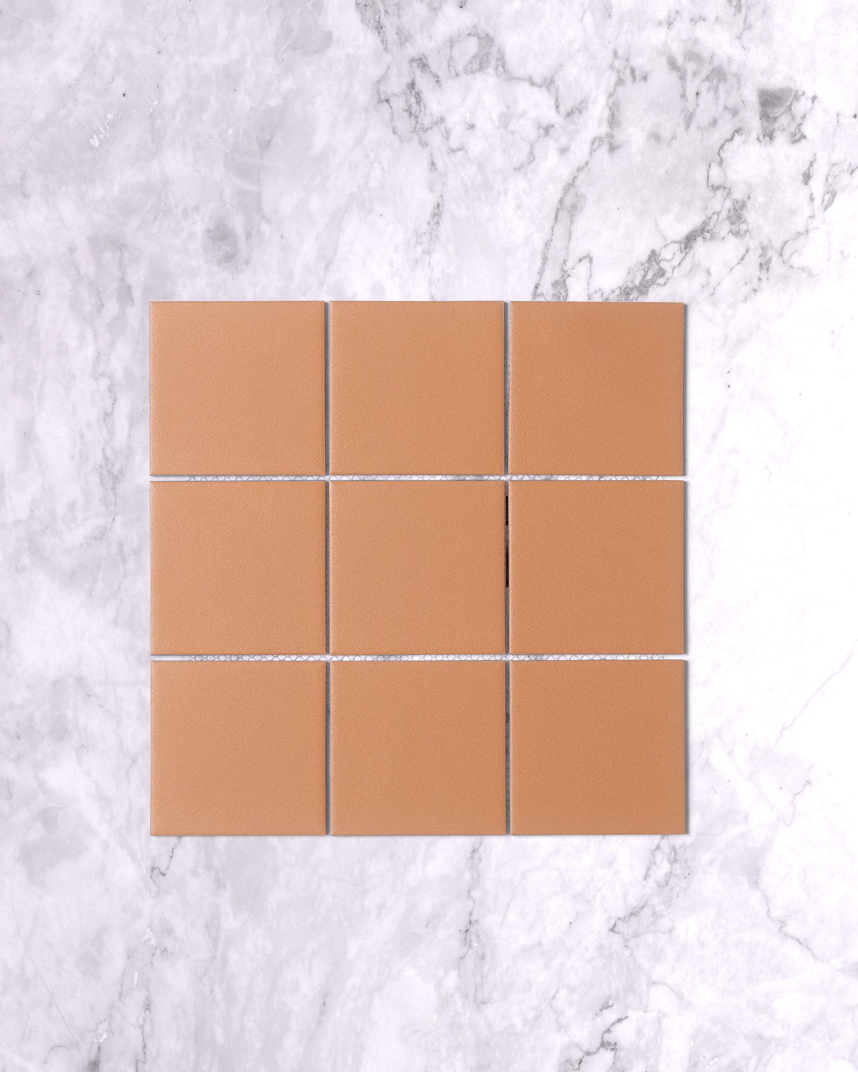 Bridges Terracotta Orange Unglazed Full Body Porcelain Square Mosaic T ...
