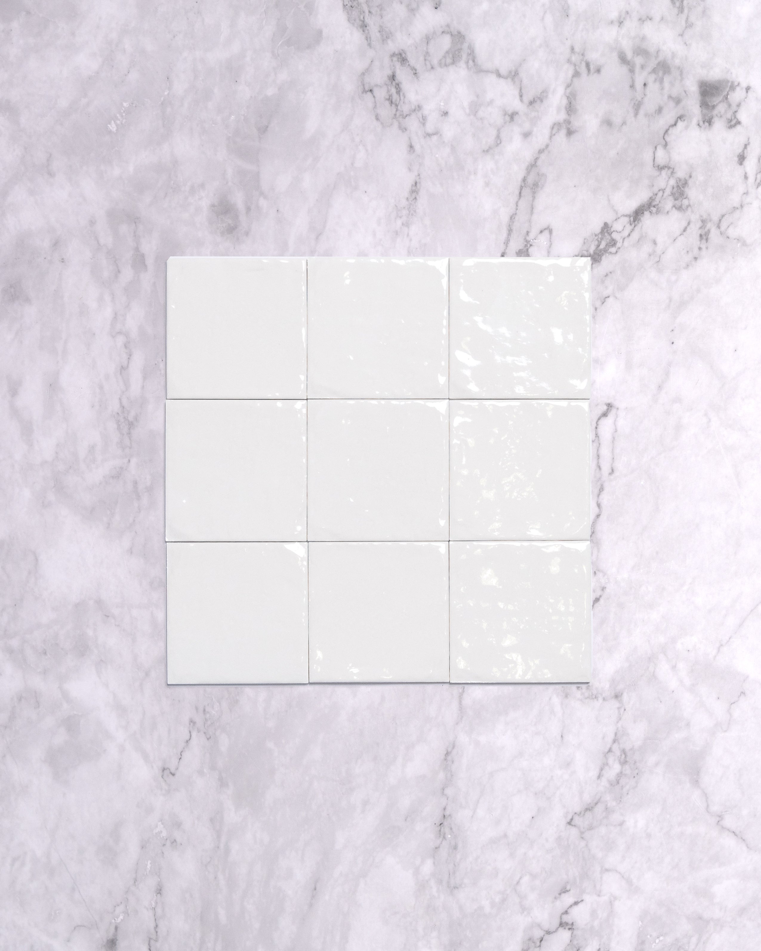 Regia 97 White 97 x 97 mm Japanese Tile – Kazoku Tiles