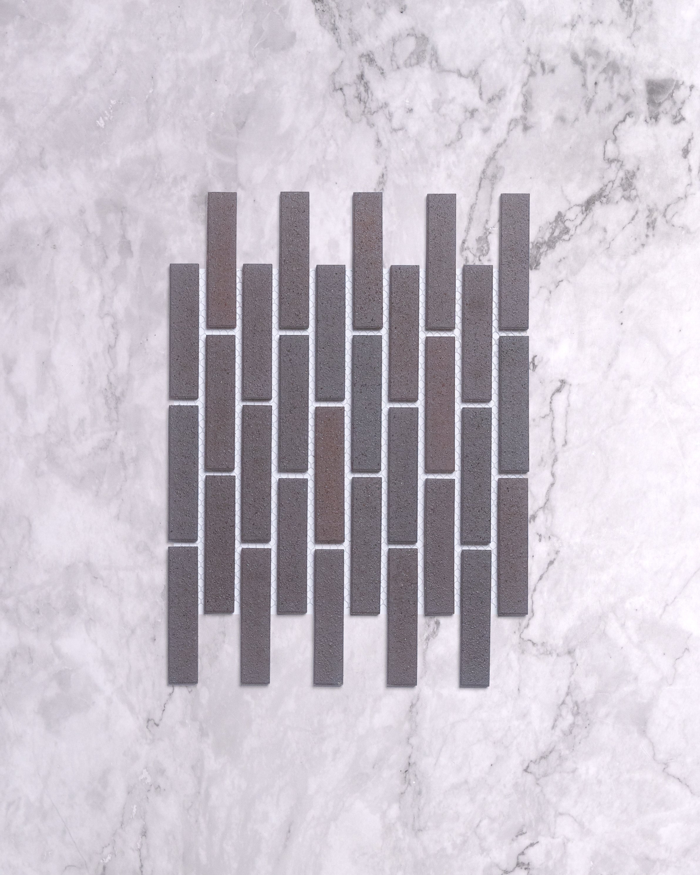Slender SL-04 Charcoal Japanese Textured Mosaic Tile – Kazoku Tiles